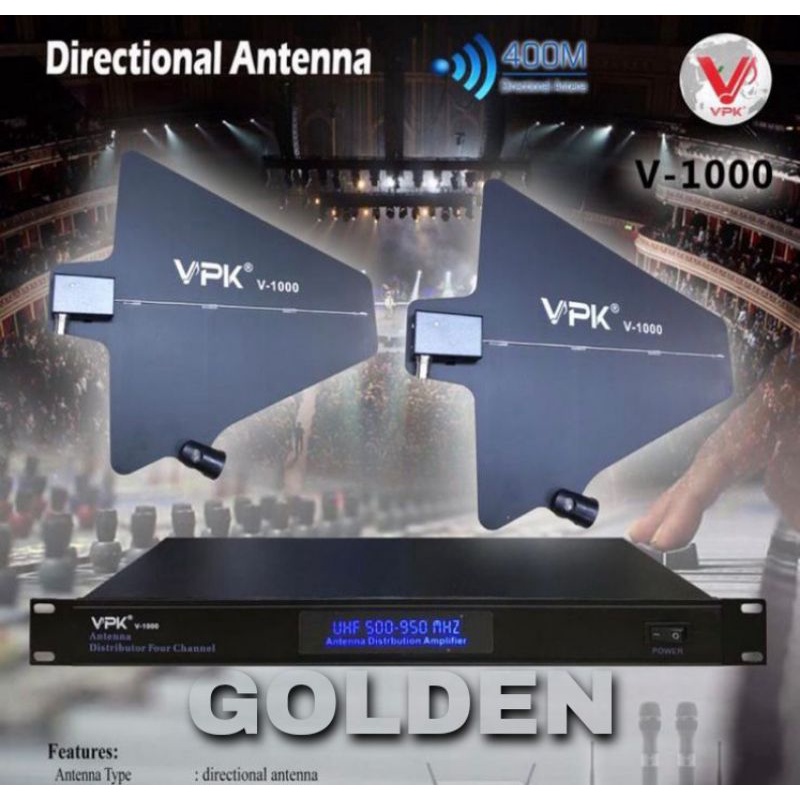 Jual Penguat Signal Mic Wireless VPK V1000 Original Diregtional Antena VPK V 1000 | Shopee Indonesia