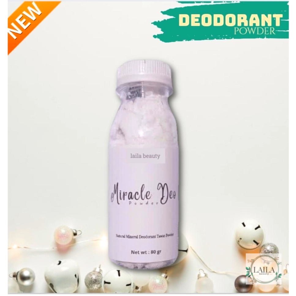 Jual Miracle Deo deodorant poweder 80gram-Serbuk tawas deodoran Alami ...
