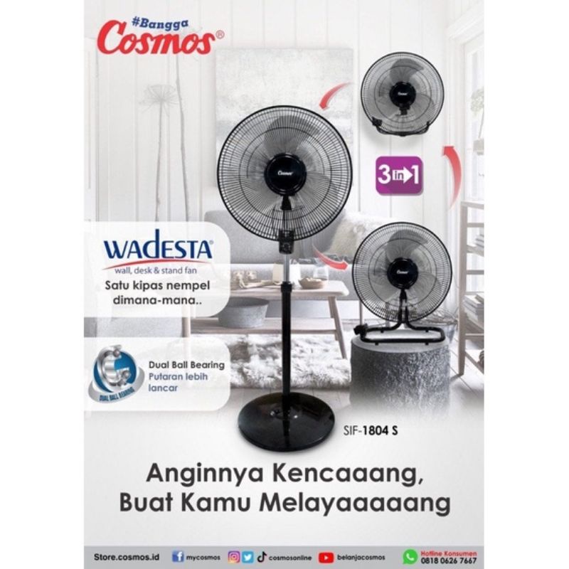 Jual COSMOS 18 WIF / 1803 wif WALL FAN 18 INCH BALING BALING BESI ...
