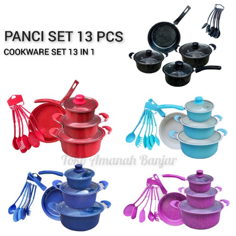 Jual Cookware Set 13pcs Panci Set 13 Pcs | Cookware Set 13 in 1 | Panci ...