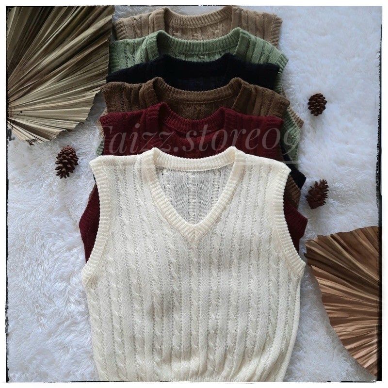 Jual Vest ROMPI RAJUT MOTIF CABLE STORE09 MURAH | Shopee Indonesia