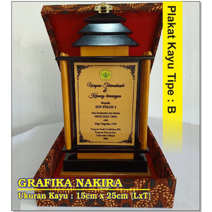 Jual Plakat Kayu Souvenir / Vandel Kayu Murah Bagus plus Box Dus Batik ...