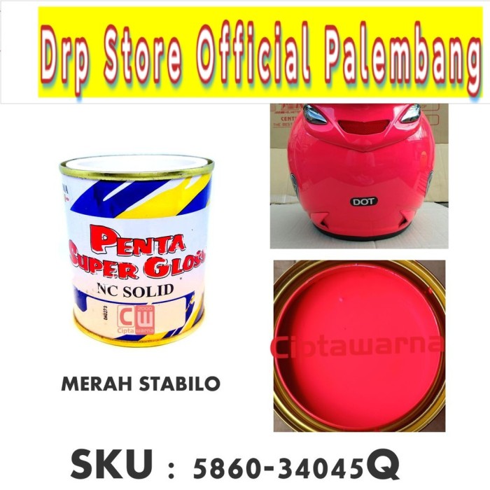 Jual Cat Penta Super Gloss Merah Stabilo Skotlet Fluorecent 200Gram ...