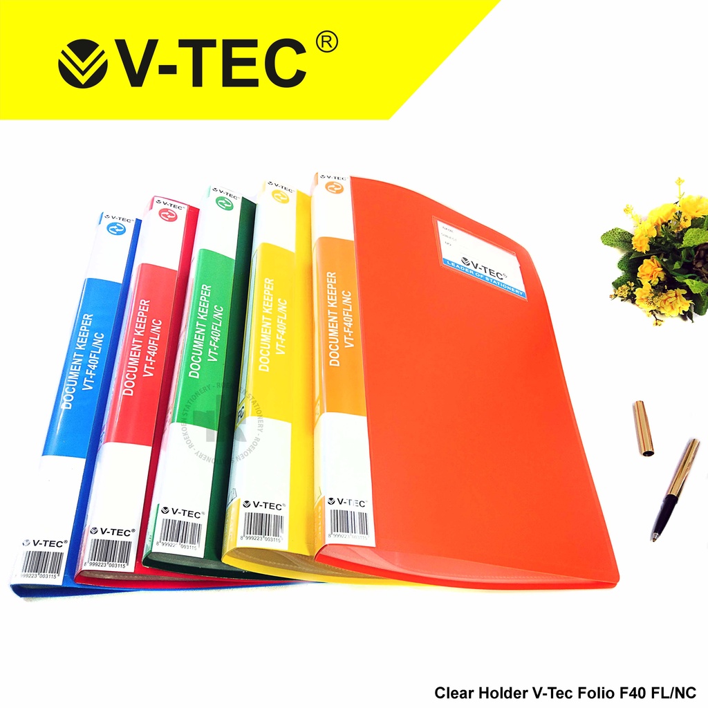 Jual V-TEC Document Keeper Clear Holder F4 40 Pocket VT-F40FL/NC ...