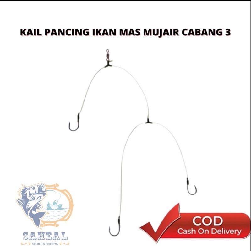 Jual Rangkaian Kail Pancing Ikan Mas Guramai Cabang 3 - Perbungkus isi ...