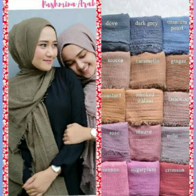 Jual Pashmina shawl arabian crinkle trinkle pasmina arab hijab jilbab ...