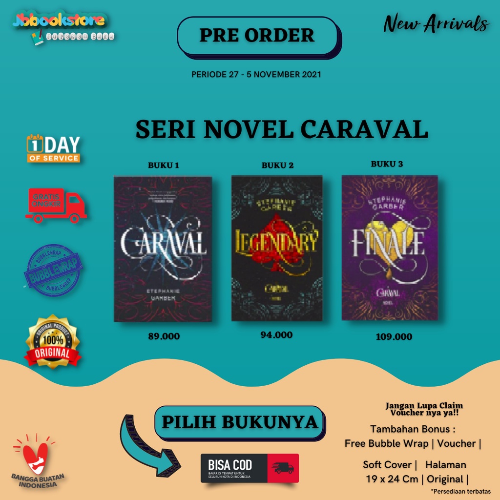 Jual Novel Seri caraval + Legendary + Finale - Stephanie Garber | Shopee Indonesia