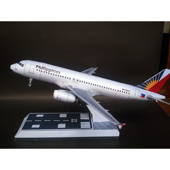 Jual DIY Miniatur Papercraft Pesawat Airbus A320 Philippine Airlines ...