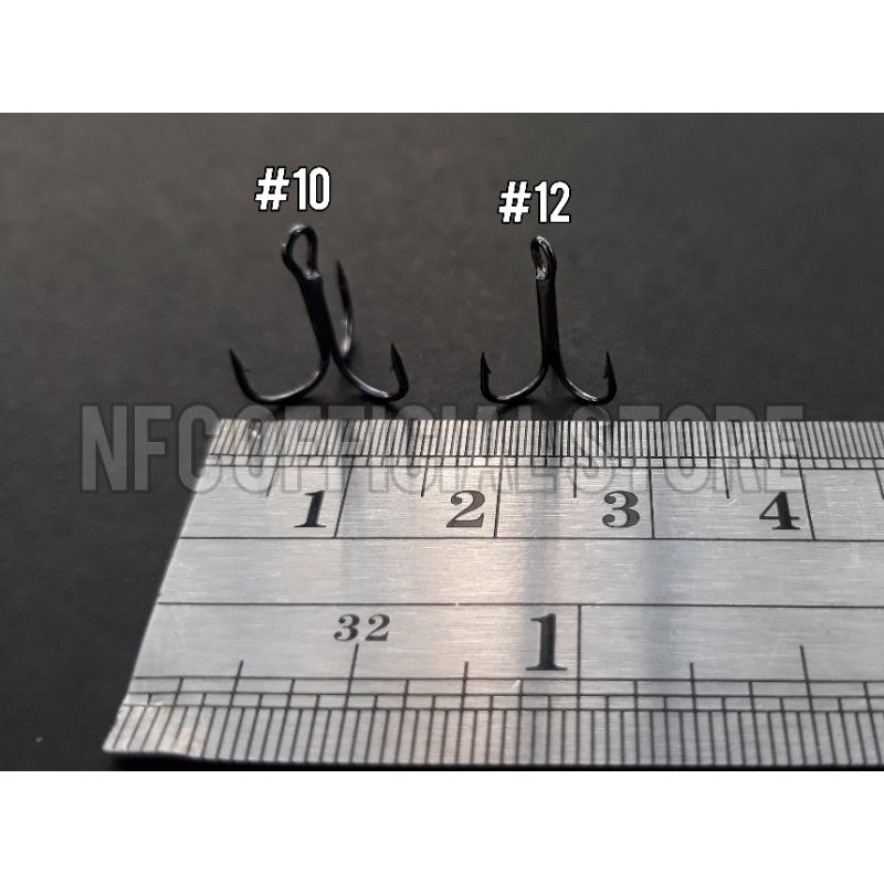 Jual Treble hook size 4 6 8 10 & 12 (1 pack isi 5 pcs) Black Nikel ...