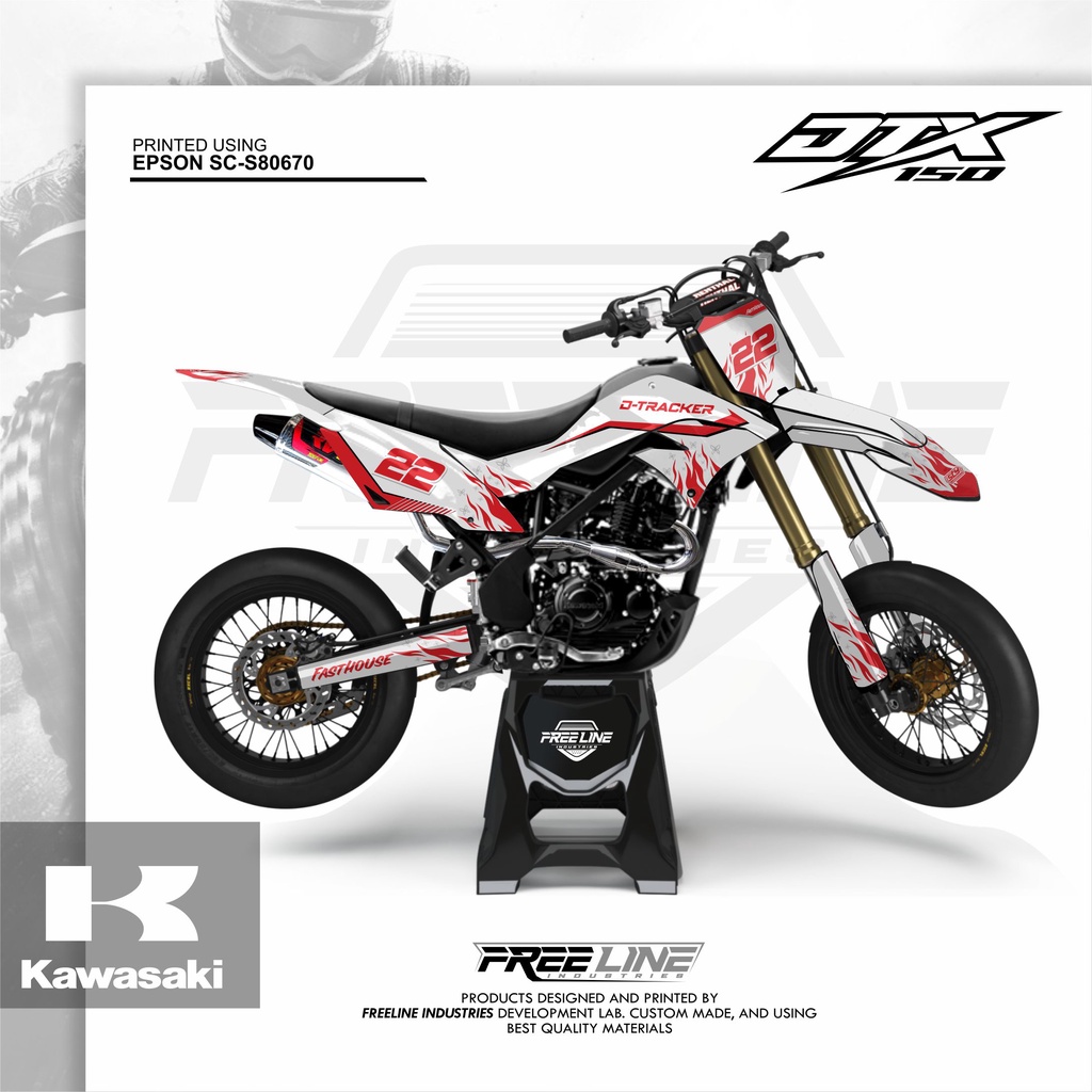 Jual Decal KLX DTRACKER Putih Motif Api CUstom Desain | Shopee Indonesia