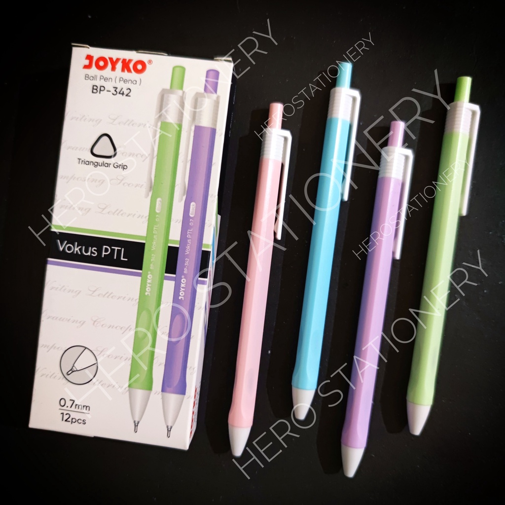 Jual Pen pulpen bolpen joyko focus vokus triangular grip casing pastel ...