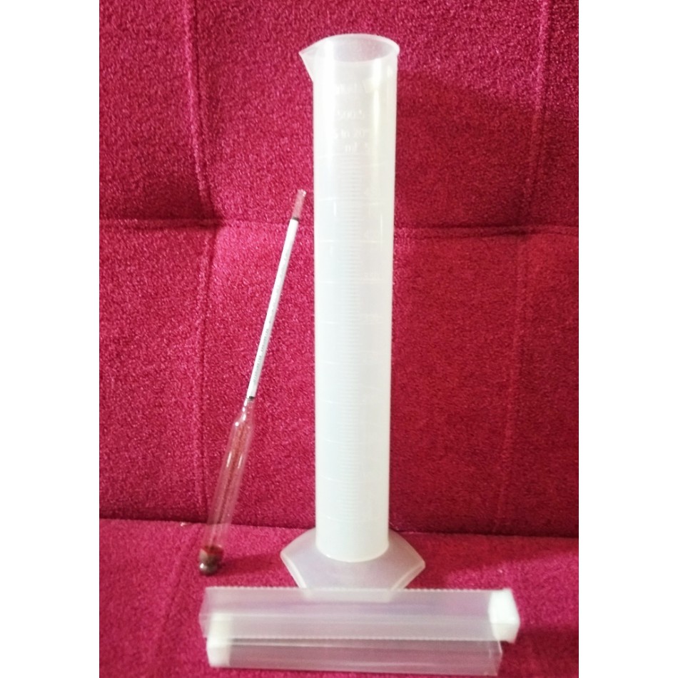 Jual Hydrometer Density Solar Alla France Plus Gelas Ukur 1 Liter PP ...