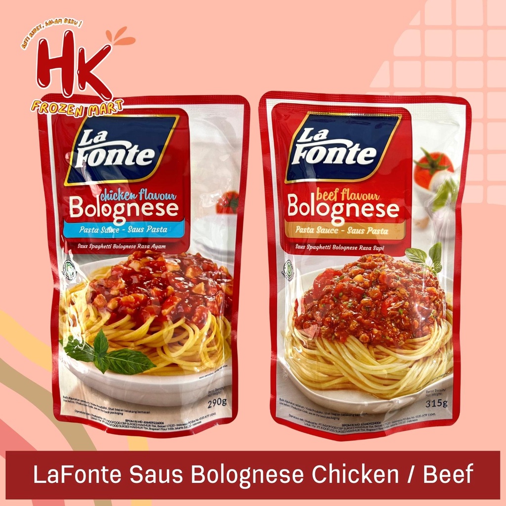 Jual La Fonte Saus Bolognese Chicken 290gr & Beef 315gr (spaghetti lafonte) HK Frozen Mart ...