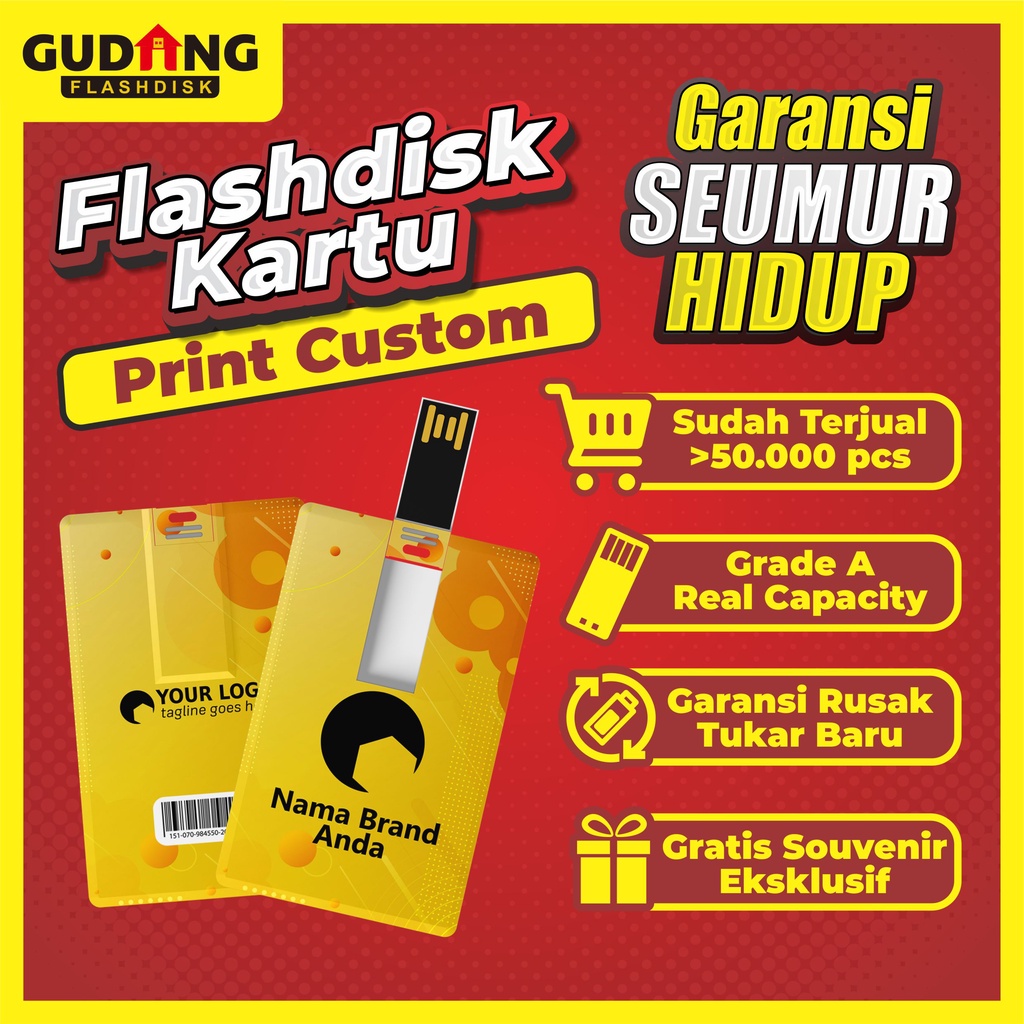 Jual Flashdisk Kartu Custom 8GB GARANSI SEUMUR HIDUP - Flash Disk USB ...