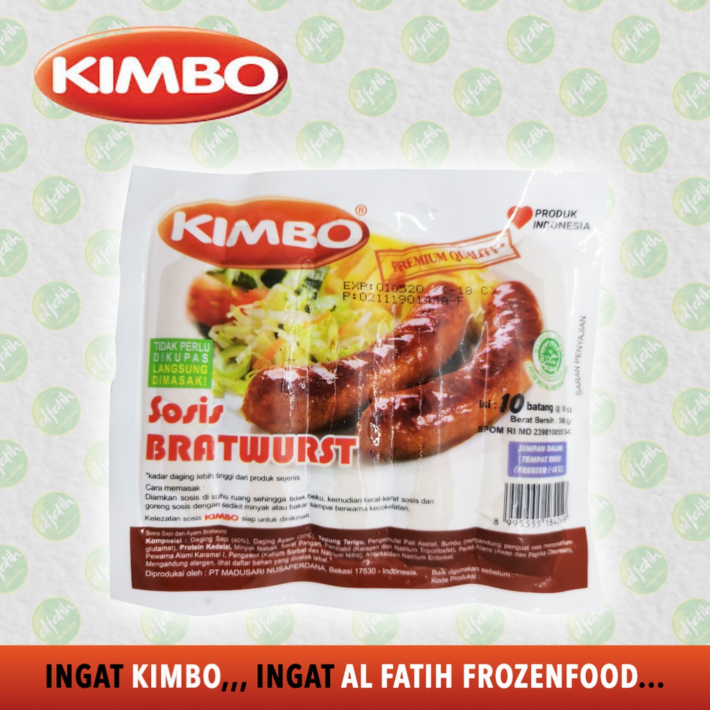 Jual KIMBO SOSIS SAPI BRATWURST ISI 10 500 GR | Shopee Indonesia