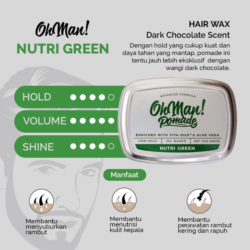 Jual Oh Man Pomade (Nutri Green) | Shopee Indonesia
