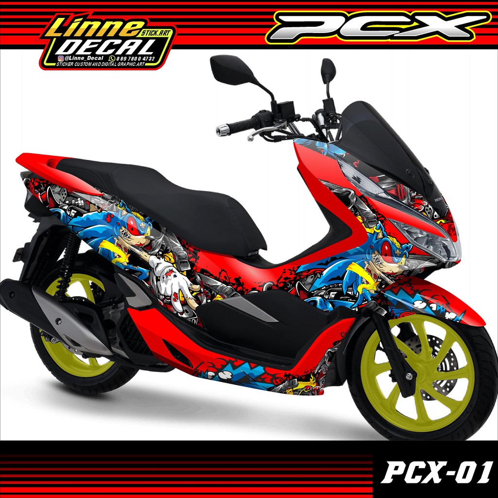 Jual Decal Sticker Honda PCX- dekal stiker honda striping PCX Sonic ...