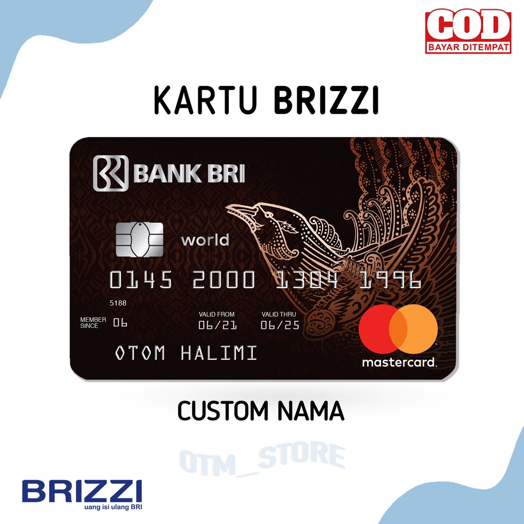Jual Kartu Brizzi Design mastercard custom nama saldo nol | Shopee ...
