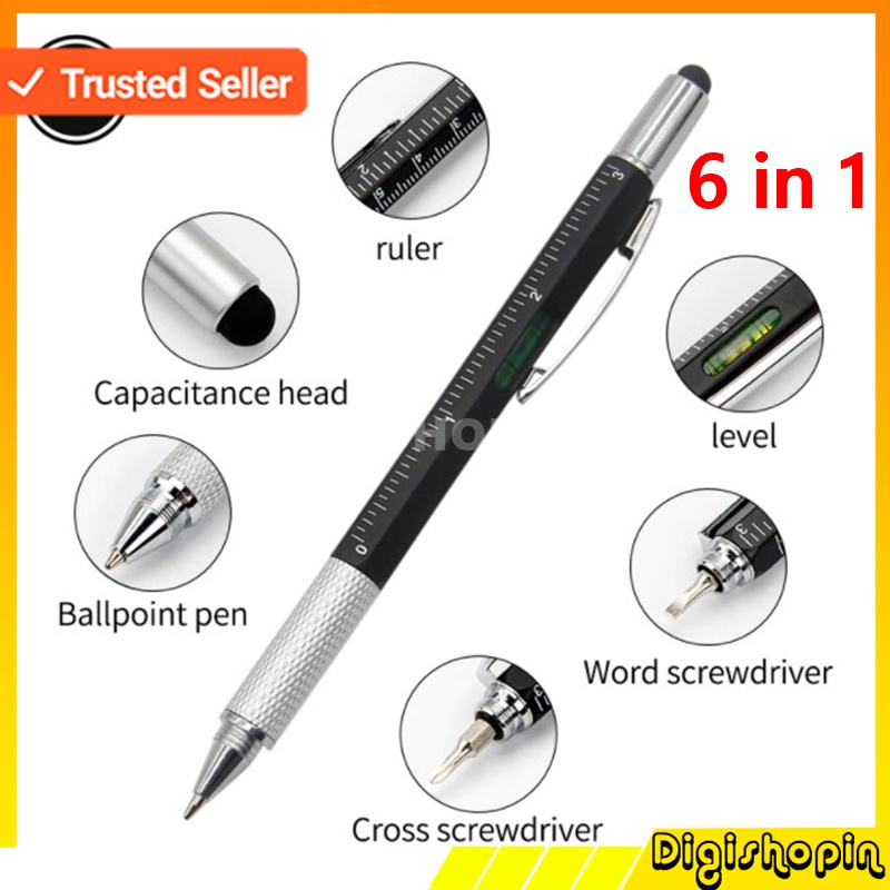 Jual Pulpen Stylus Layar Sentuh 6 In 1 Multifungsi dengan Obeng ...