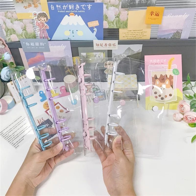 Jual Binder Transparan A6 Cover Macaron Bening PVC Notebook 6 Ring ...