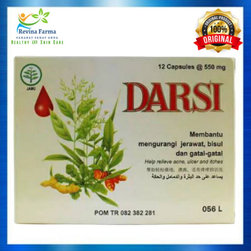 Jual Darsi 1 Box isi 12 Kapsul, jamu Darsi Untuk Jerawat, Bisul, Gatel ...