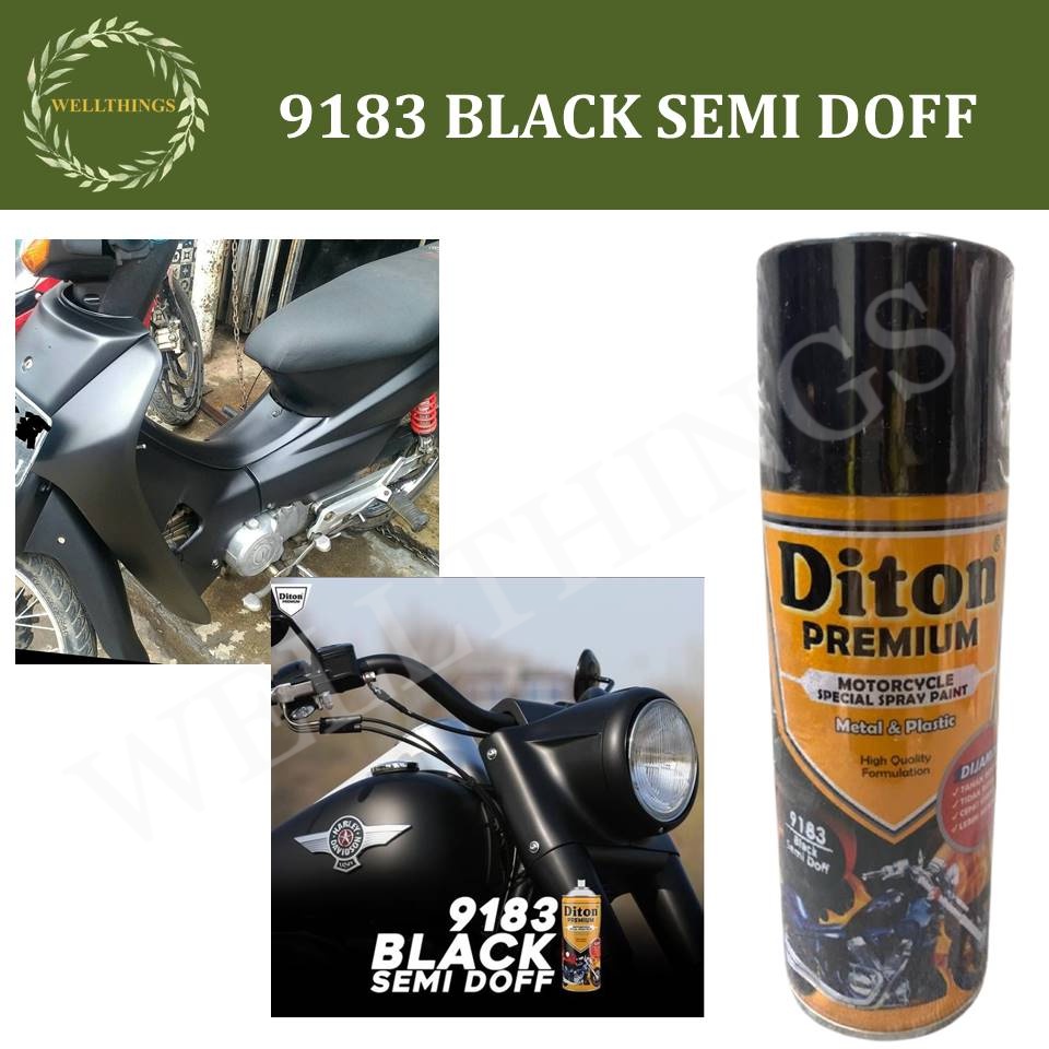 Jual Cat Pilox Diton Premium 9183 Black Semi Doff 400cc Hitam semi dop ...