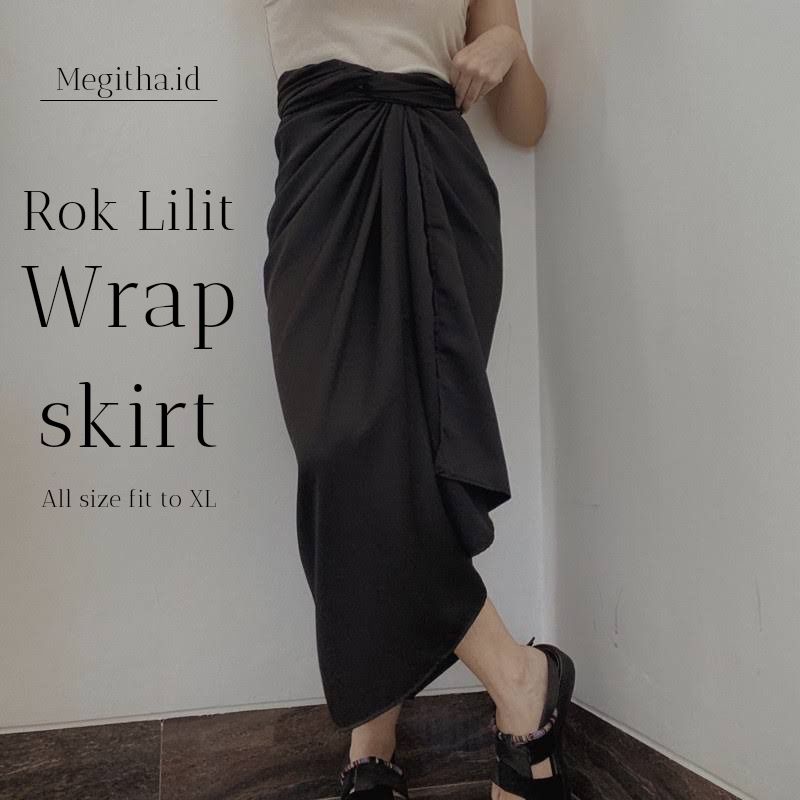 Jual Rok lilit satin | wrap skirt | rok lilit polos | rok lilit ...