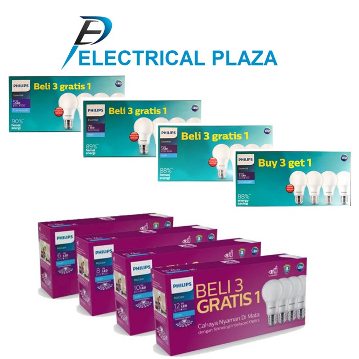 Jual Philips LED Multipack Paket Bulb Ess 4W 5W 6W 7W 8W 9W 10W 11W 12W ...