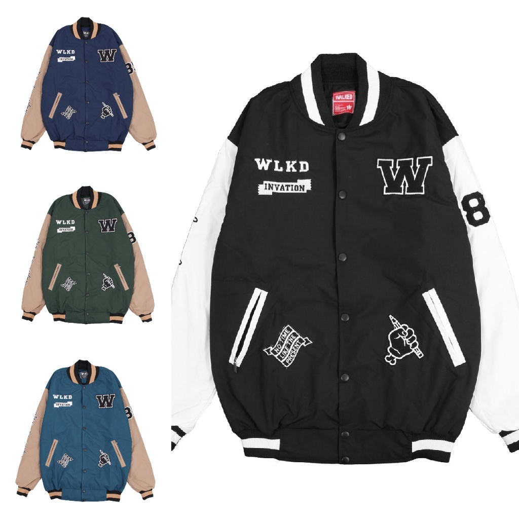 Jual Dropstore Jaket Varsity Bahan Taslan Pria Sejenis Parasut | Shopee ...