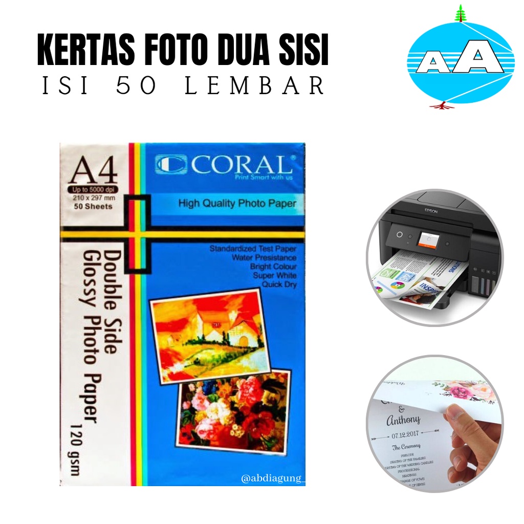 Jual Kertas Photo Coral Glossy Double Side A4 120 Gsm | Shopee Indonesia