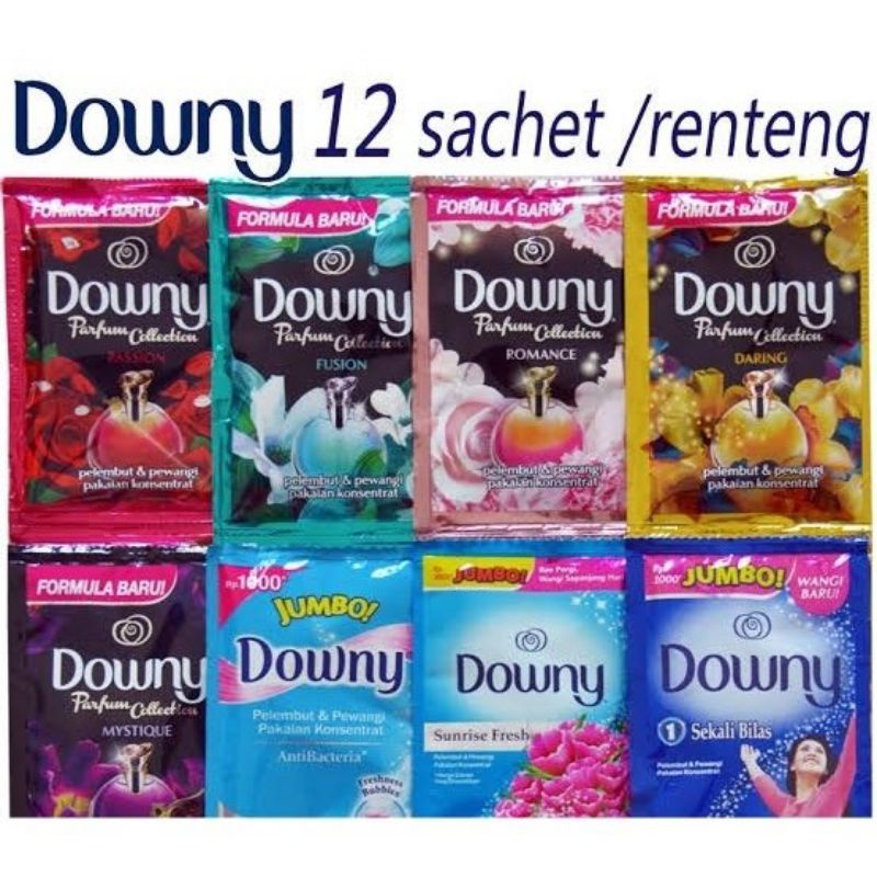 Jual Downy Pelembut & Pewangi Pakaian Konsentrat 12 Sachet | Shopee ...