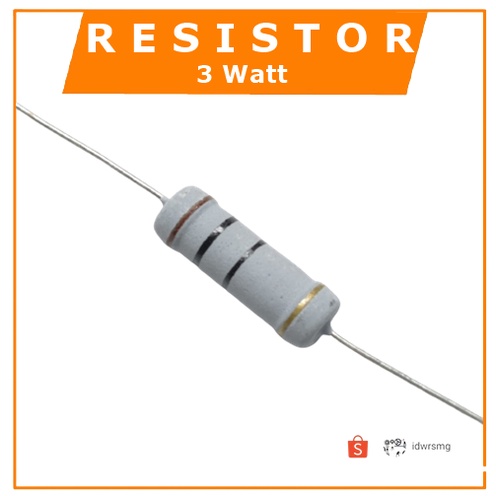 Jual Resistor 3w 3Watt resistor 10R 10 Ohm 10 R 10ohm 3 watt toleransi 5% resistor 10 Ohm ...