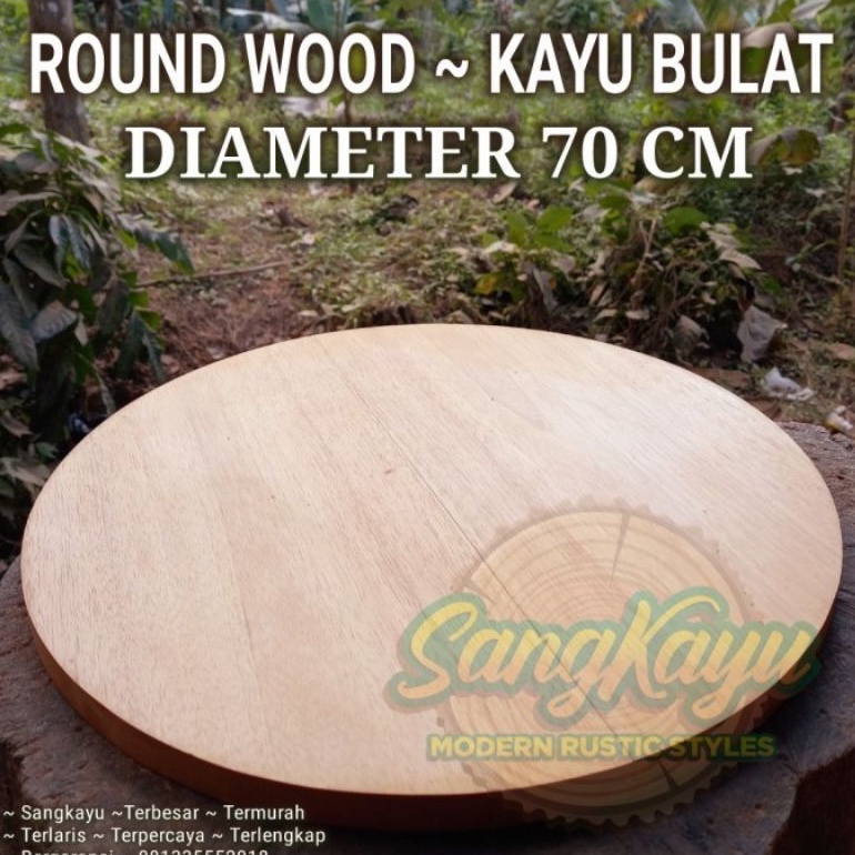 Jual Papan Kayu bulat diameter 70 cm daun meja bulat kayu round wood ...