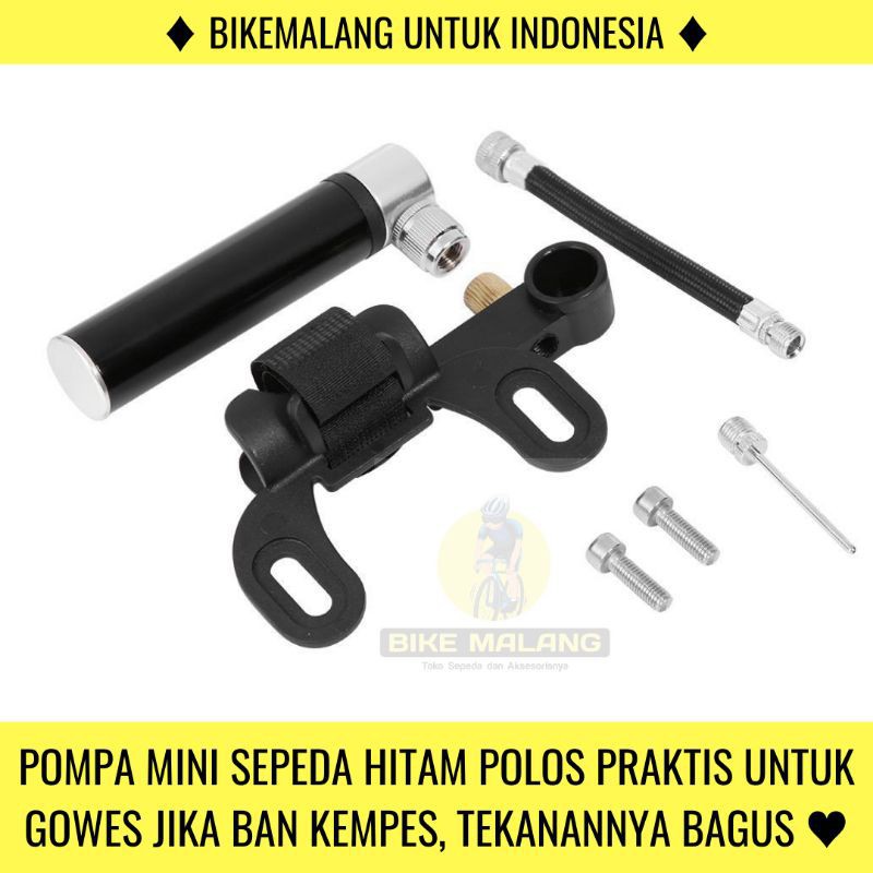 Jual Pompa Mini Sepeda Hitam Polos Praktis Untuk Gowes Bahan Alloy ...