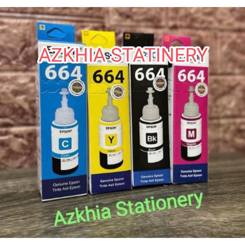 Jual Paket OneSet TINTA EPSON 664 ORIGINAL 4WARNA PRINTER L100/L200/L300/L350/L355/L360/L365 ...