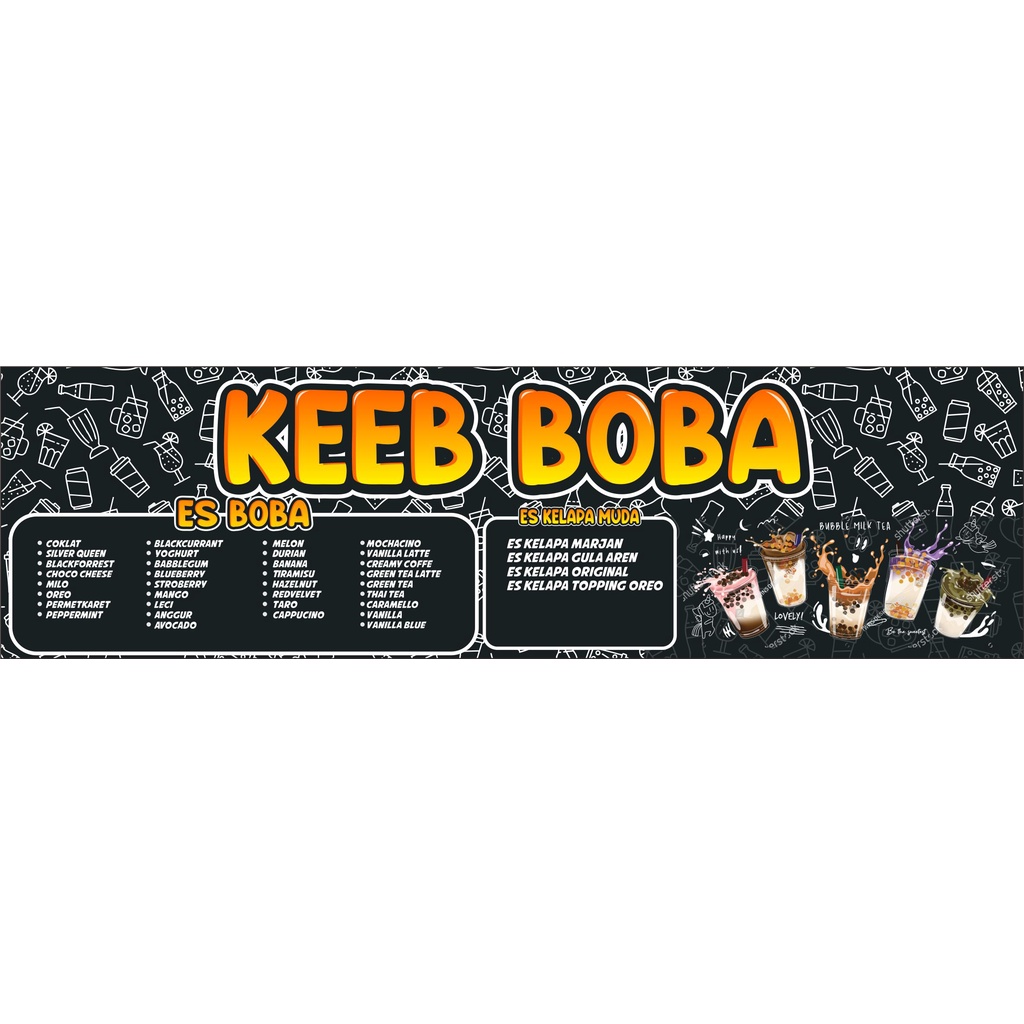 Jual SPANDUK/BANNER BOBA 3,5x1 CUSTOM | Shopee Indonesia