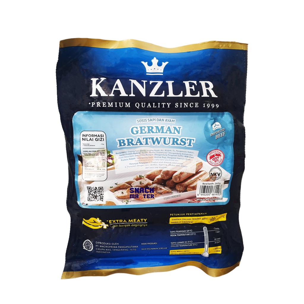 Jual Kanzler Sosis Bratwurst - Netto 360 gr | Shopee Indonesia