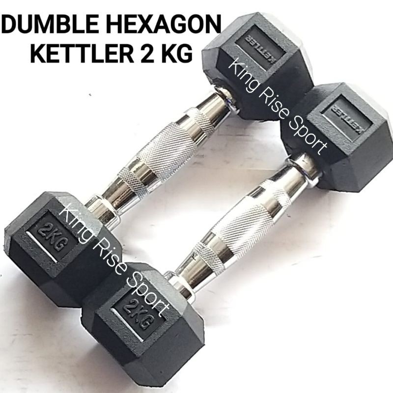 Jual KETTLER Fixed Hexagonal Dumbell / Dumble Hexagon 2 Kg - ORI ...
