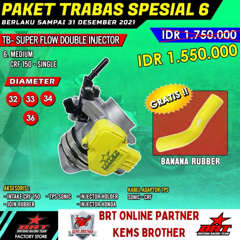 Jual TB BRT THROTTLE BODY CRF150 SINGLE INJEKTOR | Shopee Indonesia