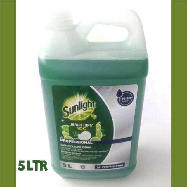 Jual Sunlight Jeruk Nipis 100 Professional 5 Liter - Sabun Pencuci Piring | Shopee Indonesia