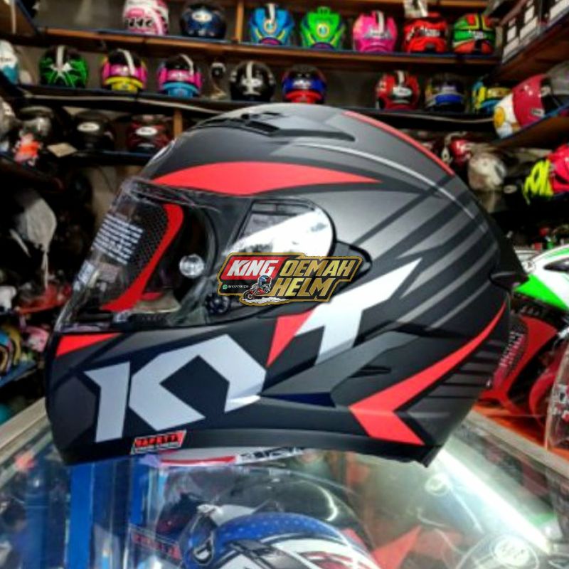 Jual HELM KYT FALCON FR RADIANT BLACK RED DOFF HELM DOUBLE VISOR HELM ...