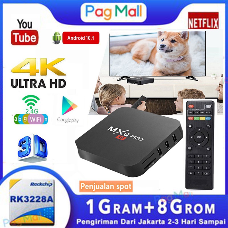 Jual Stb Android Tv Box MXQ Pro 4K Smart Tv Box Android 10.1os Ram 1GB ...