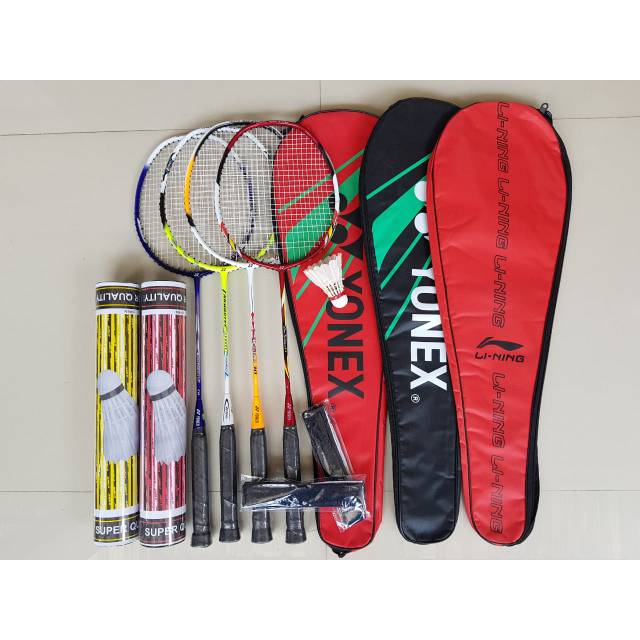 Jual Raket Badminton dan tas (bonus grip) + suttlecock | Shopee Indonesia