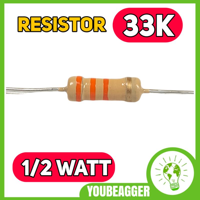 Jual Resistor 33K ohm 1/2 watt | Shopee Indonesia