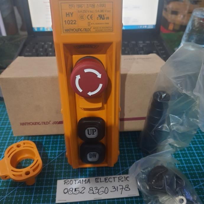 Jual PENDANT CONTROL HOIST CRANE 2 TOMBOL + EMERGENCY HOIST SWITCH ...
