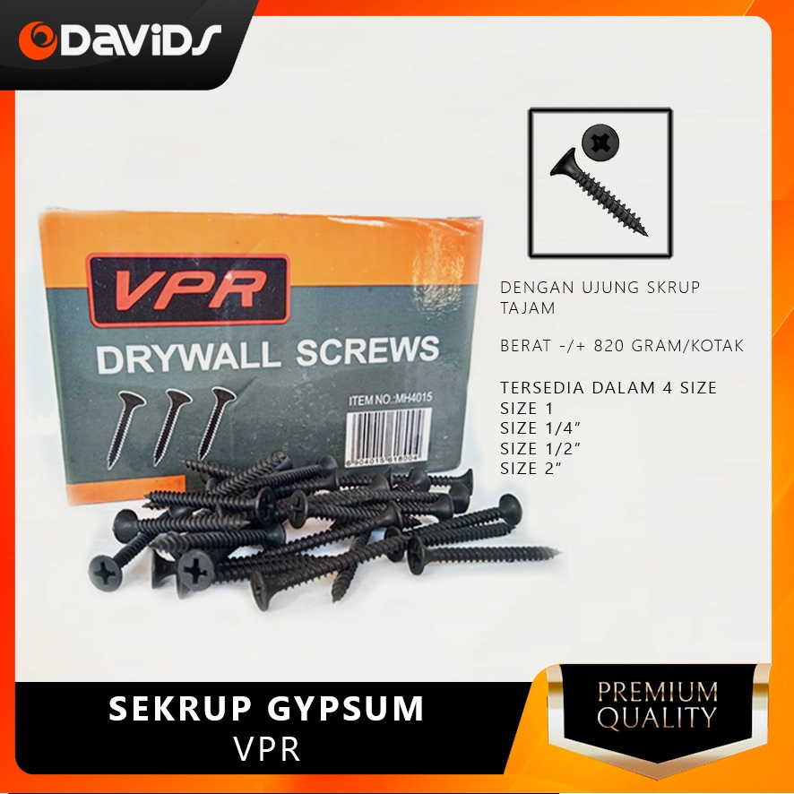 Jual Sekrup Gypsum Skrup Gipsum Drywall Screw Plafon Baja Kayu VPR | Shopee Indonesia