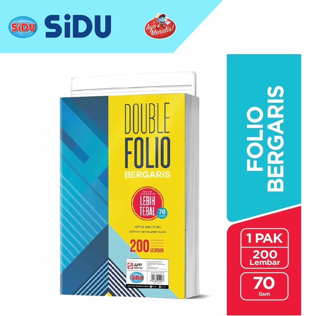 Jual Sidu Kertas Double Folio Garis 70gsm 32x42cm (200 sheets) | Shopee ...