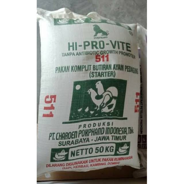 Jual Pur Ayam 511 Voer Pakan Ayam Hi Pro Vite 511 Charoen Pokphand ...