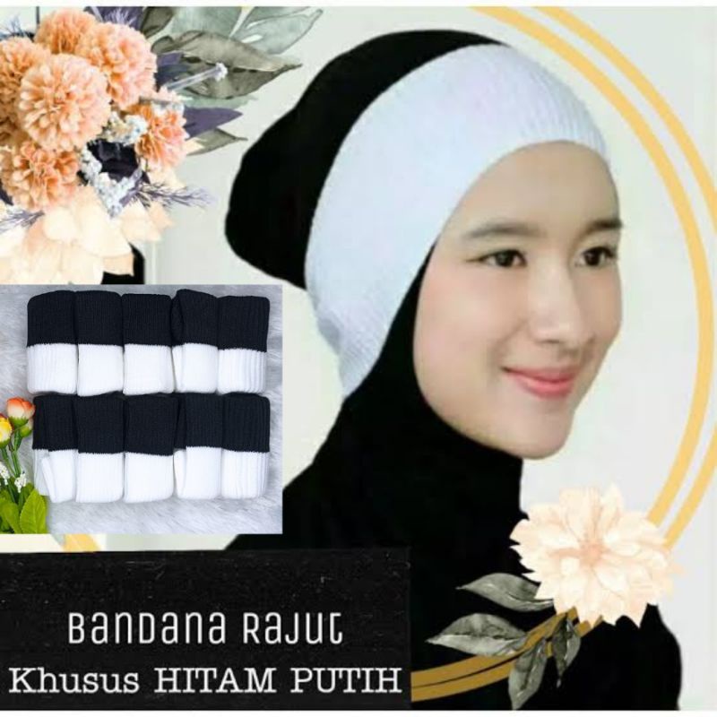 Jual Ciput Rajut Hitam Putih Iner Rajut Hitam Putih | Shopee Indonesia