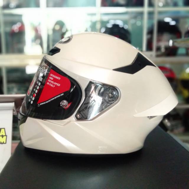 Jual HELM FULL FACE KYT TT COURSE PLAIN WHITE | Shopee Indonesia